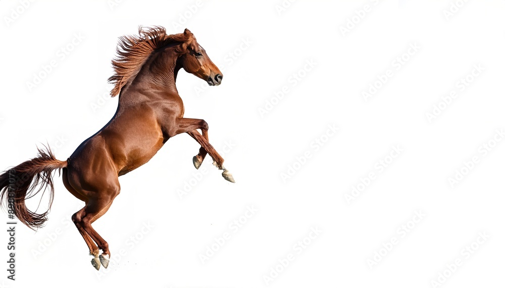 Bucking bronc bronco horse with mane and tail hair showing movement ...