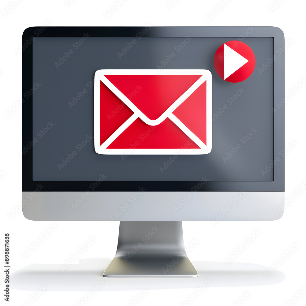 email notification message showing on computer screen snugly. digital ...