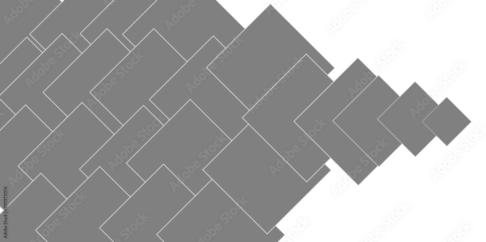 Abstract gray lines on white background with luxury square shapes. 3d ...