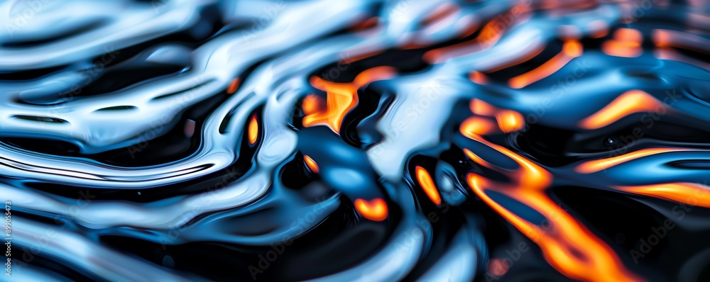 Surface tension patterns in oil and water, petroleum, natural science ...