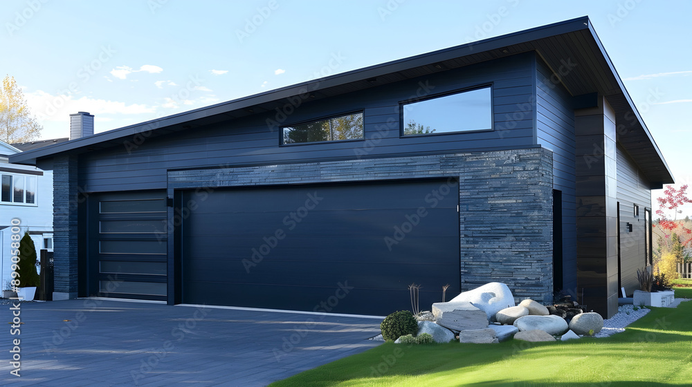 Contemporary urban blue color residence with a minimalist design, a ...