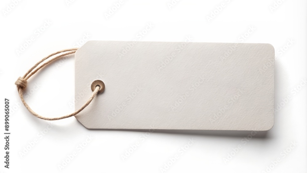 Blank rectangular label tag mockup template with clean white background ...
