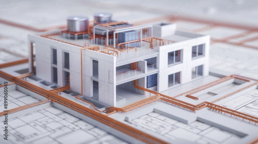 Detailed architectural plans showcasing an energy efficient building ...
