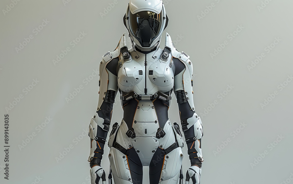 Portrait of a female digital figure representing the integration of ...