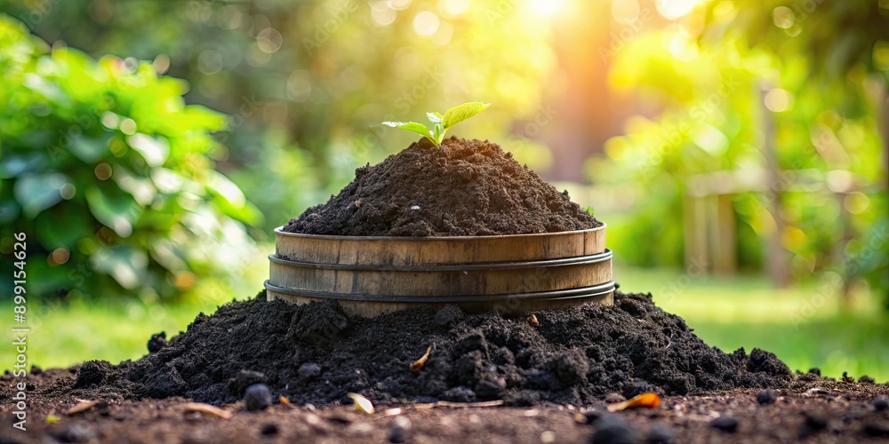 Biochar stack in garden enhances soil health and promotes plant growth ...