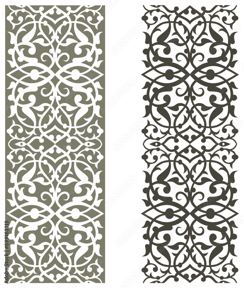 Vector illustration for frame border, Islamic ornament design, frame ...