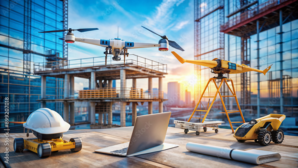 Modern civil equipment technology, including drones, robots, and 3D ...