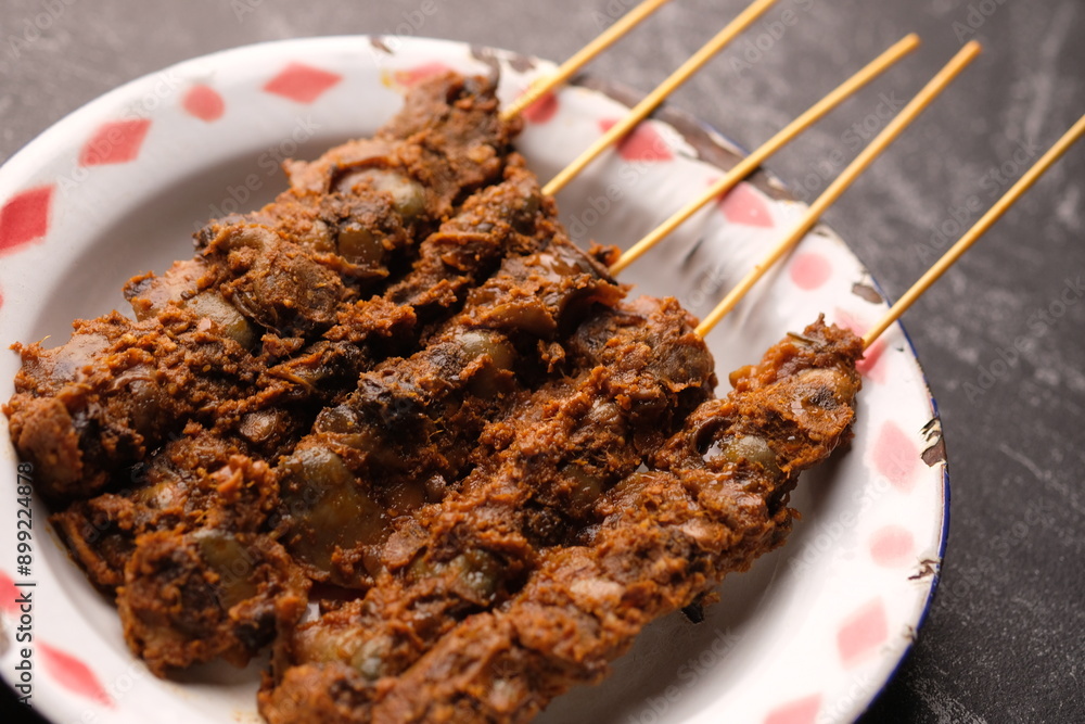 Clam Satay. Sate Kerang. Made from clams, chili, garlic, salt, spices ...