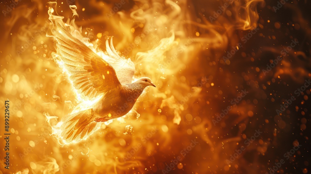 Burning Dove: A Symbol of Holy Spirit in the New Testament Stock Photo ...