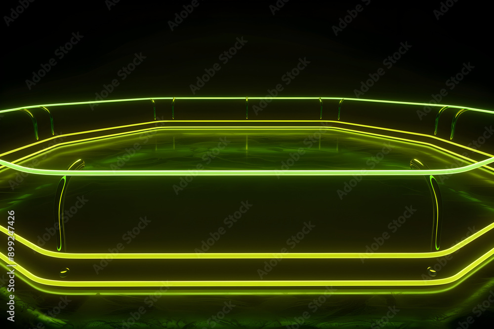 Neon illustration of sumo wrestling ring isotated on black background ...