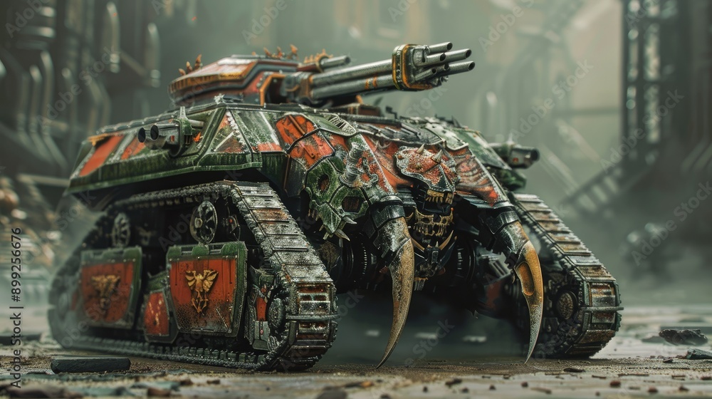Space marine armored tank designed with crab elements, such as claws ...