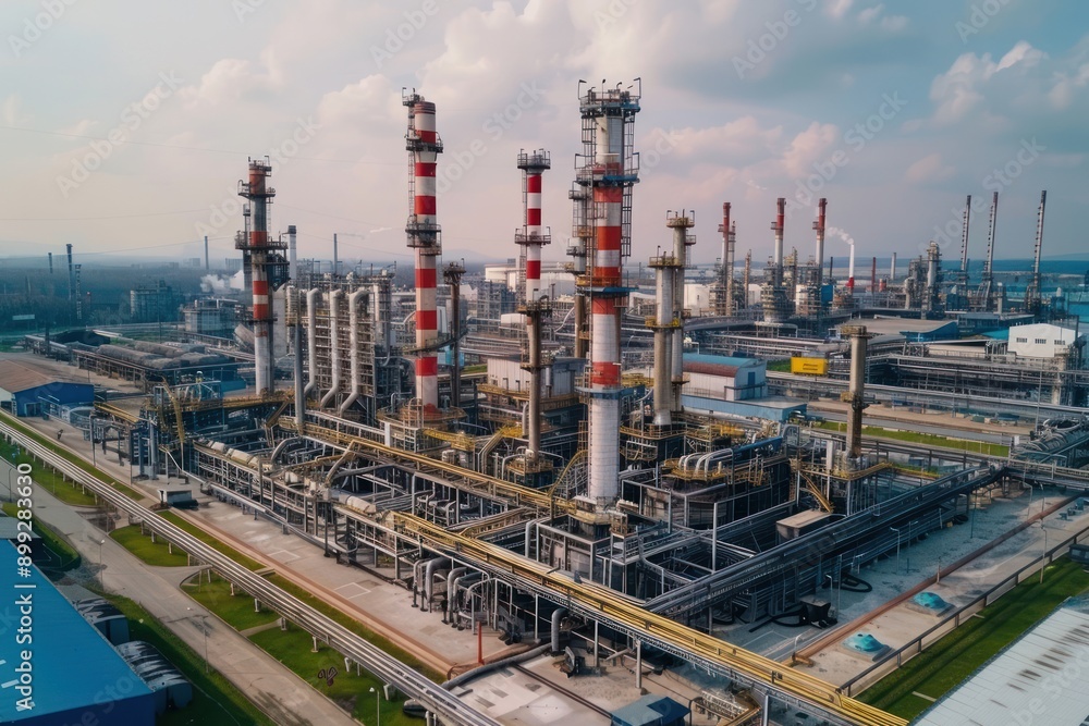 Fuel and LPG refinery industrial complex, petroleum and gas plant Stock ...