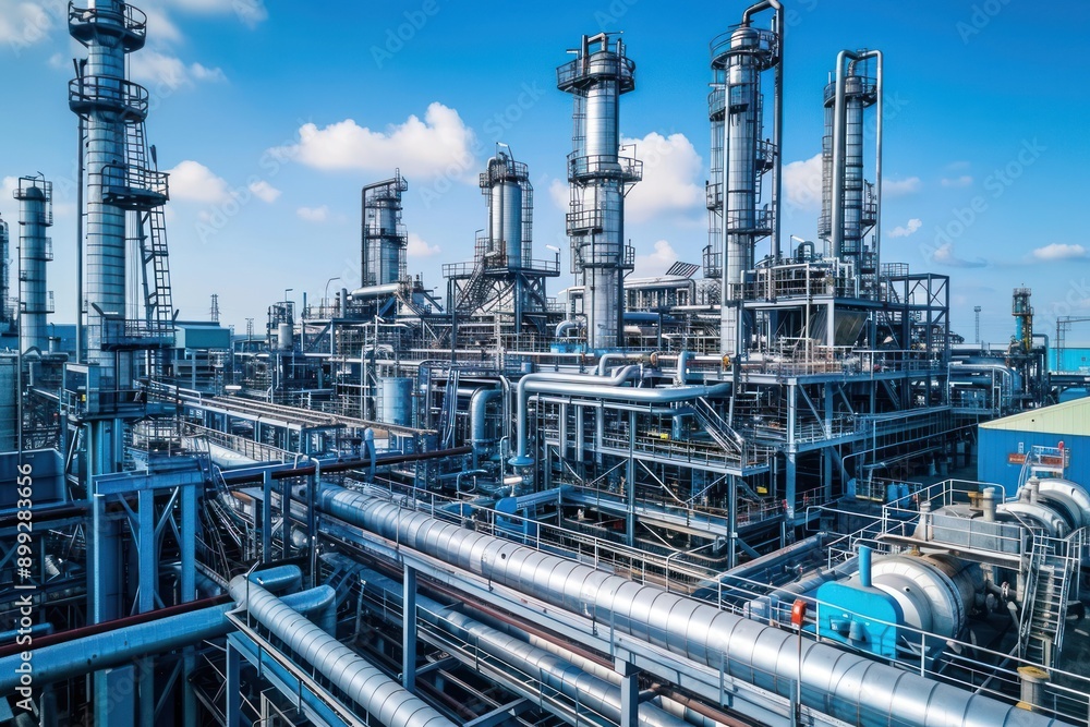 Fuel and LPG refinery industrial complex, petroleum and gas plant Stock ...