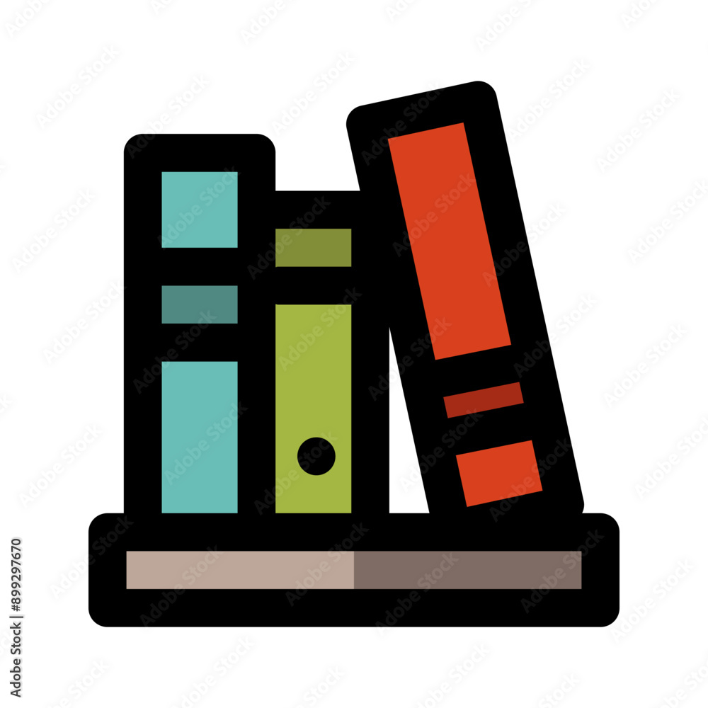 Bookshelf Flat icon. furniture, book library. suitable for interfaces ...