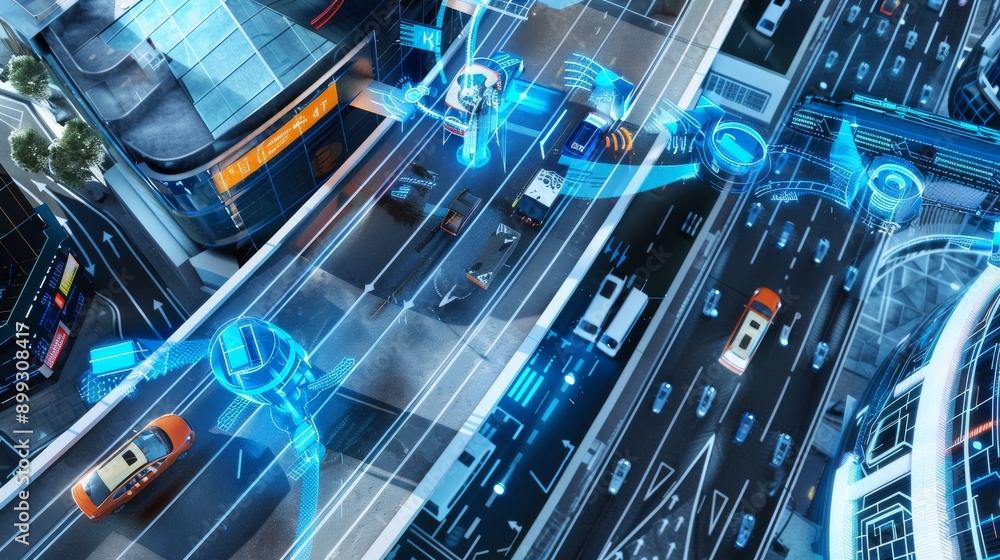 Modern smart city traffic management center with advanced systems for ...