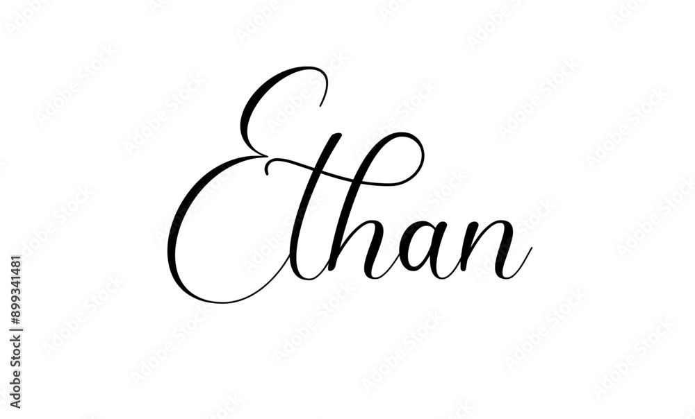 Ethan - Modern Christian Baby Name - Script Style Vector Illustration ...