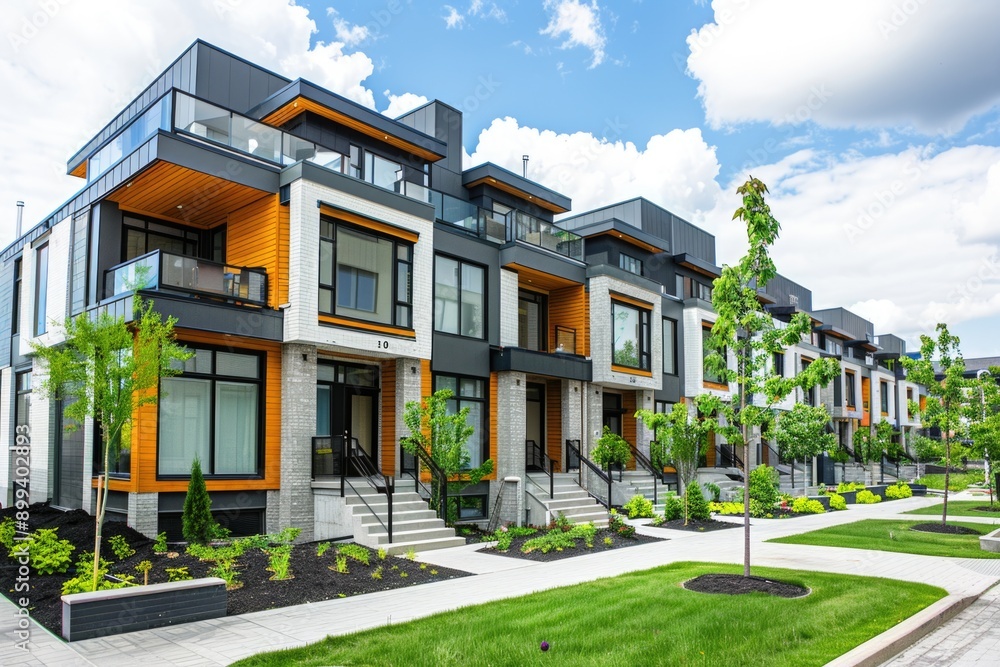 Modern Residential Neighborhood with Aesthetic Exterior Design for Real ...