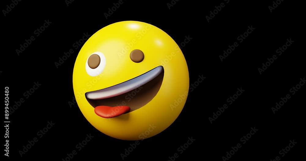 3d Emoticon Silly Face Yellow Ball Emoticon Emoji or Smiley Looping ...