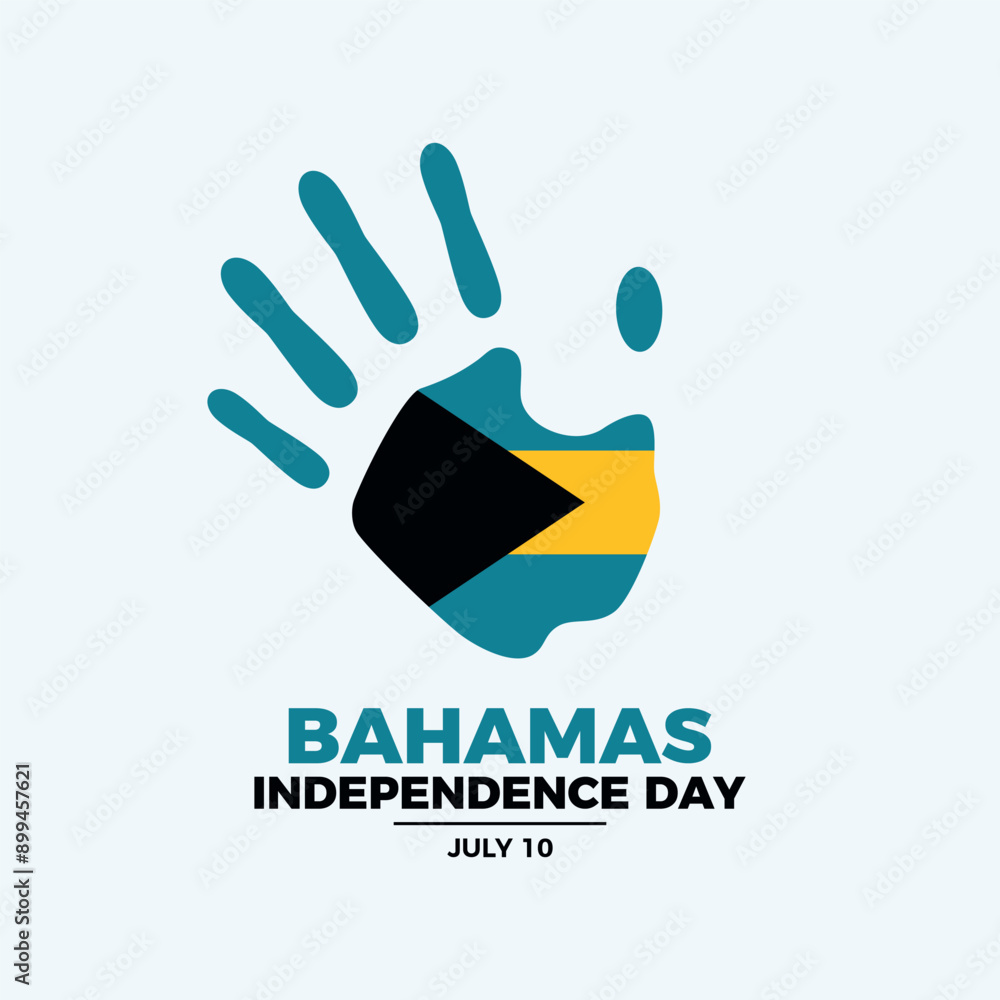 Bahamas Independence Day poster vector illustration. Bahamas flag ...