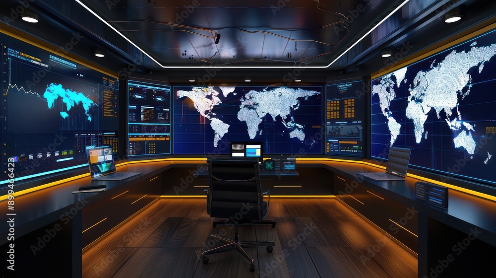 high-tech virtual meeting room for logistics professionals, with ...