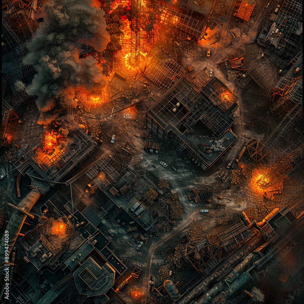 Post Apocalyptic Battle Map for RPG ,Map for Dungeons and Dragons,DnD ...