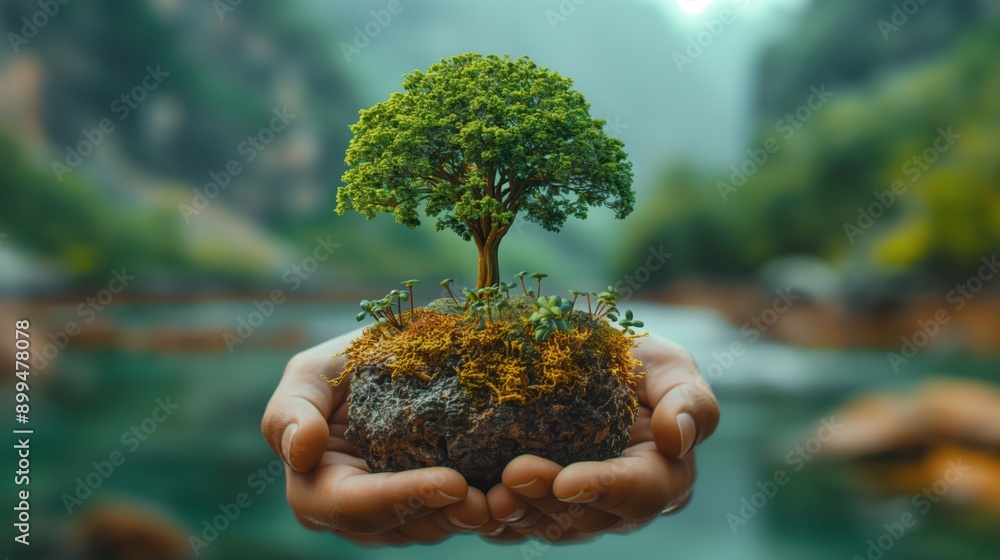 Eco friendly, green company culture concept. Carbon neutral and net ...