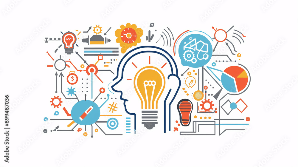 Design Thinking Process Infographic: Illustration depicting the design ...