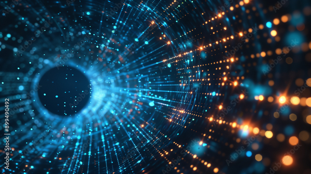 Digital Explosion of Data Radiating in Circular Patterns Illustrating ...