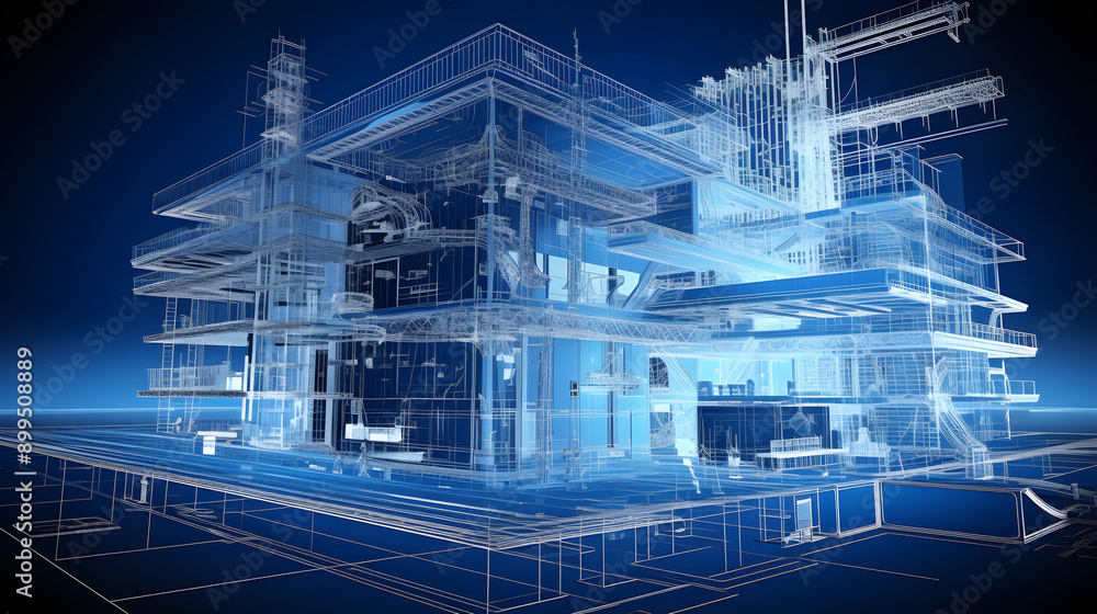 Detailed 3D Blueprint & Schematic Designs in Architectural Engineering ...