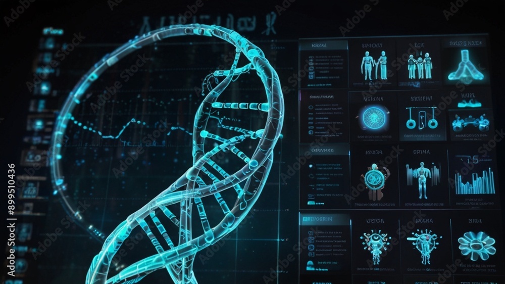DNA screen hologram science, hud data analysis, body research ...