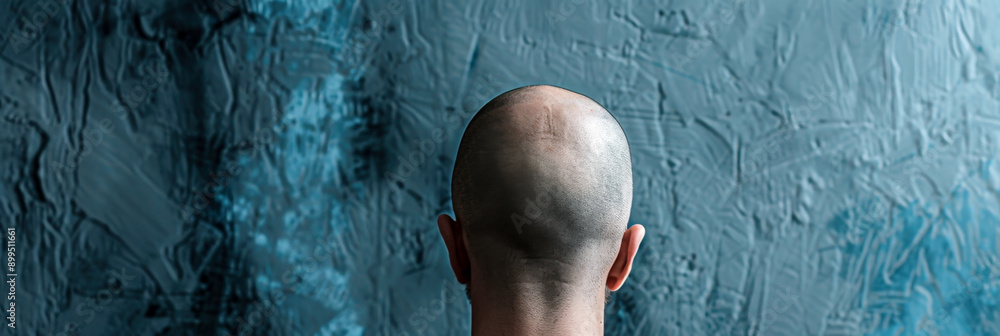 Alopecia awareness month. Man with hair loss problem. Person with bald ...