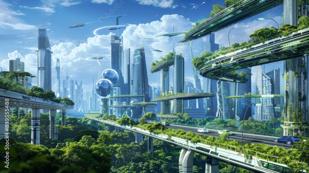 Future city infrastructure. Featuring smart grids and sustainable urban ...
