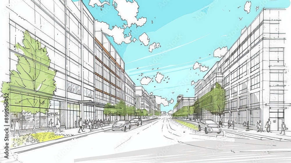 Sketch a comprehensive redevelopment plan for an old industrial site ...