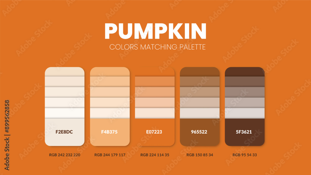 Color palette guide in Halloween Pumpkin colour theme collections ...