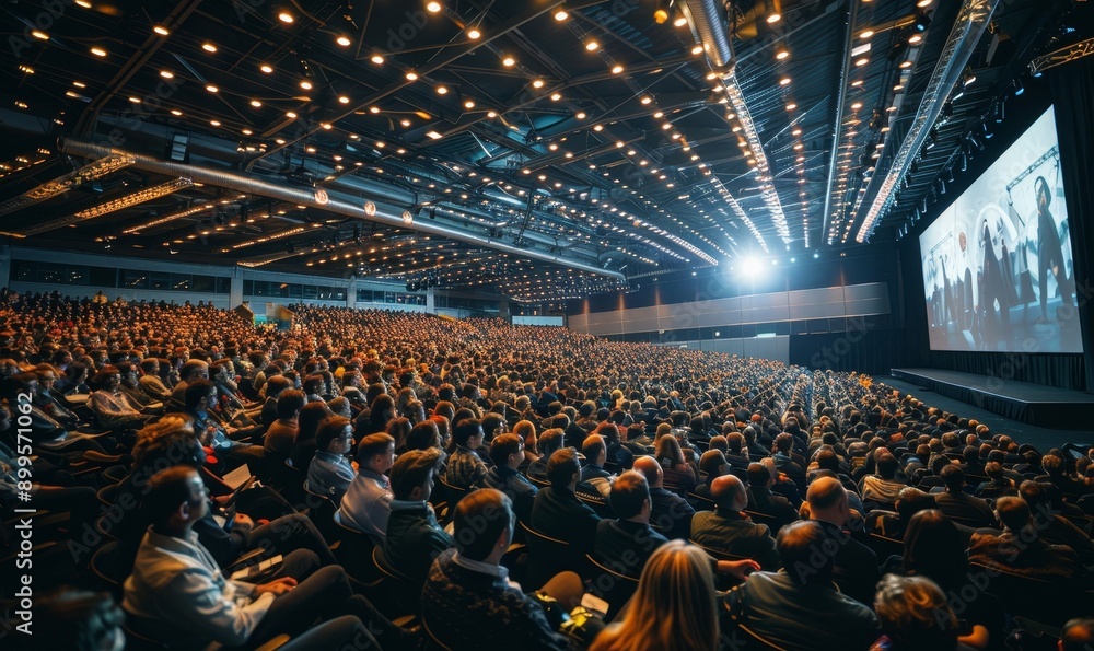 Audience Full of businesspeople,Tech People in Conference Hall Watching ...