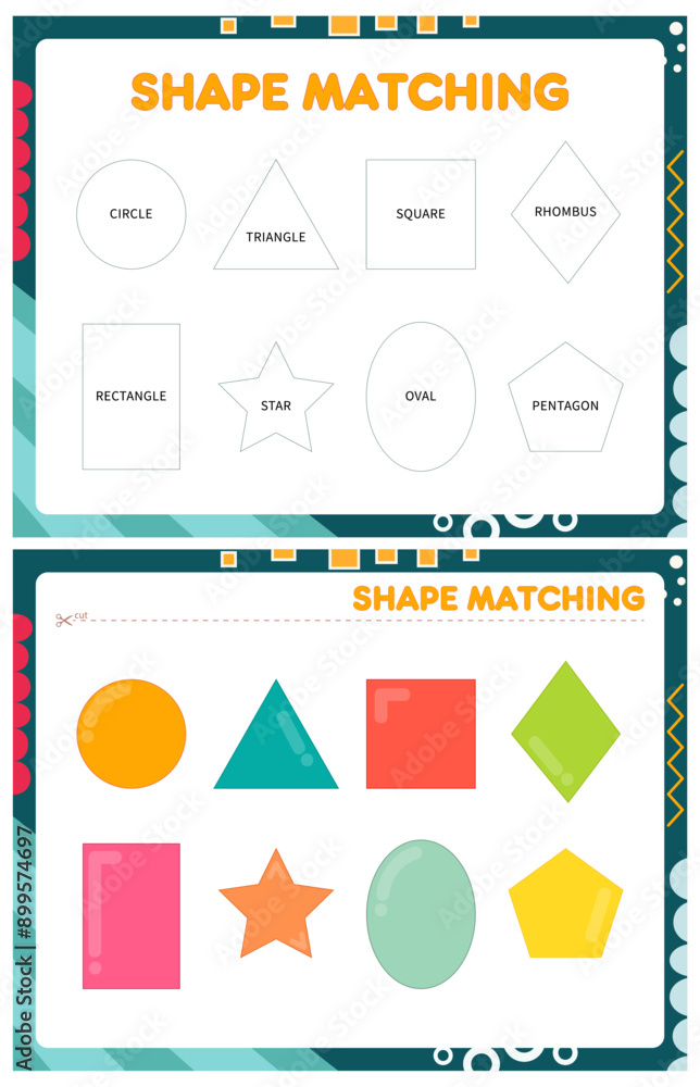 My first busy book – learning shapes. Cut shapes and paste (glue) in ...