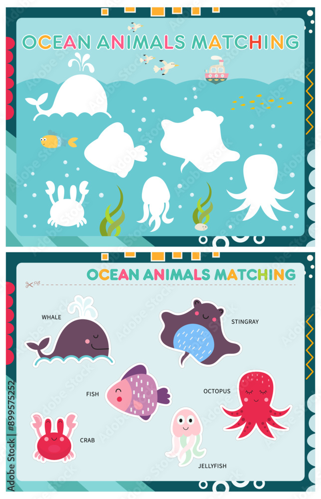 My first busy book – learning names of ocean animals. Cut underwater ...