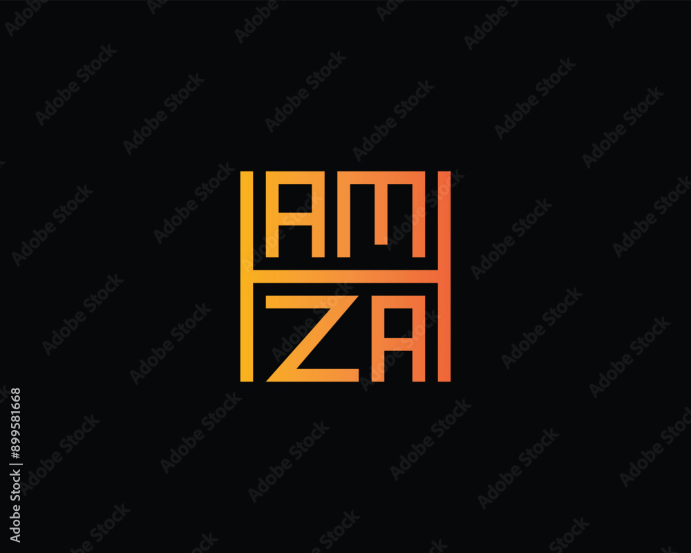 Hamza Name logo design for Company and business Stock Vector | Adobe Stock