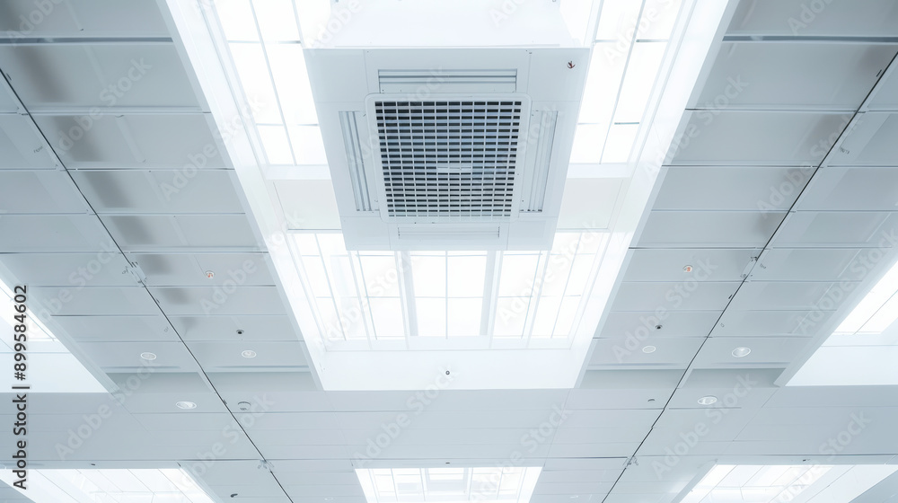 Bright and spacious ceiling featuring a large cooling vent with natural ...