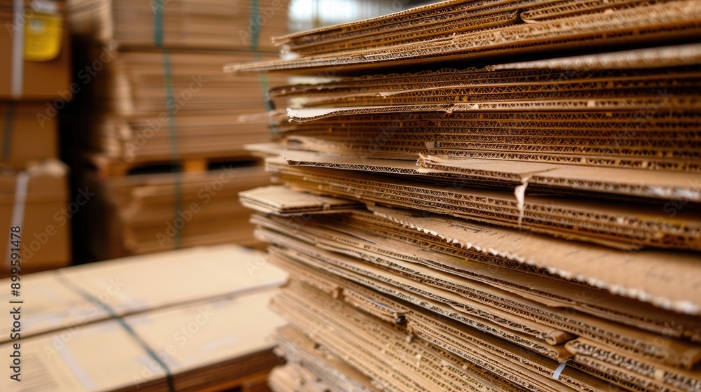 Stacked cardboard sheets for packaging boxes in manufacturing Pulp ...