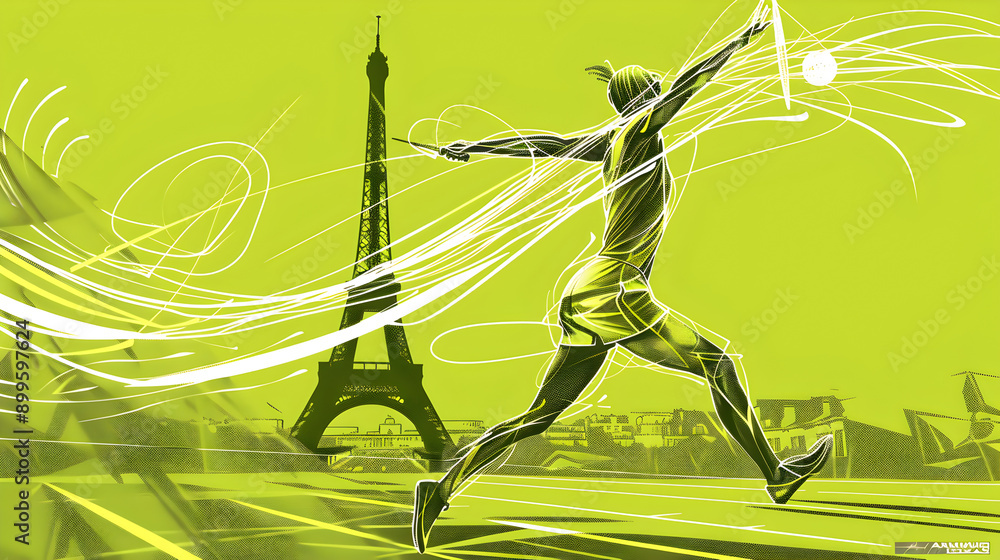 Discus Throw with Frisbees: Simple lines forming a discus thrower ...