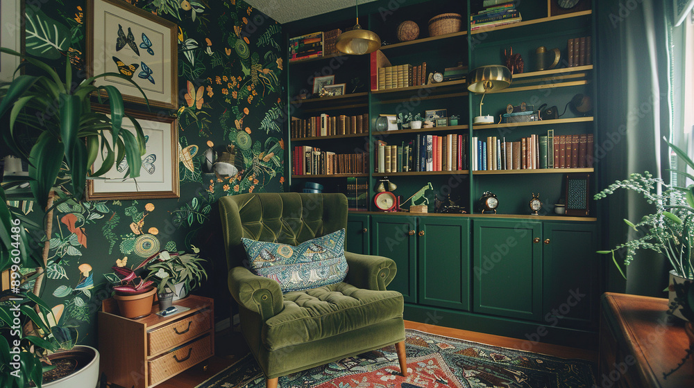 Photography of living room in nature concept with tendril plants and ...