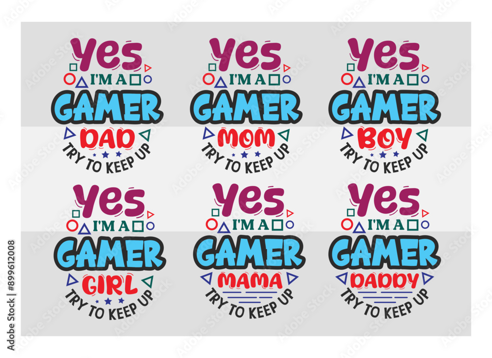 Gaming Svg, Yes I'm A Gamer Mom Try To Keep Up Svg, Funny Gamer Svg ...