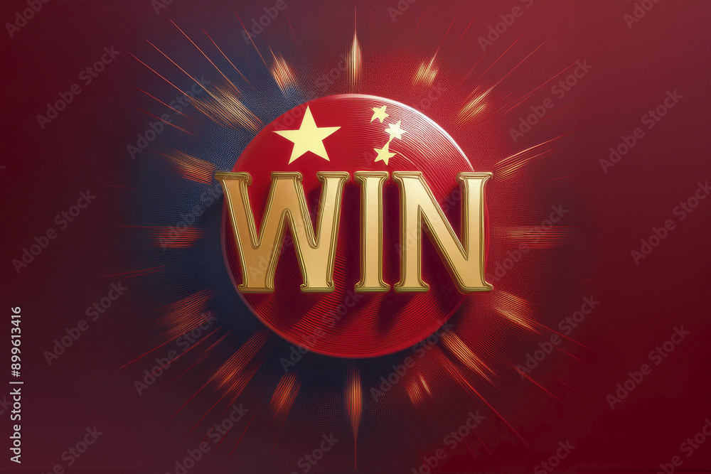 China winner. Win. Winner concept. China flag. Championship of the ...
