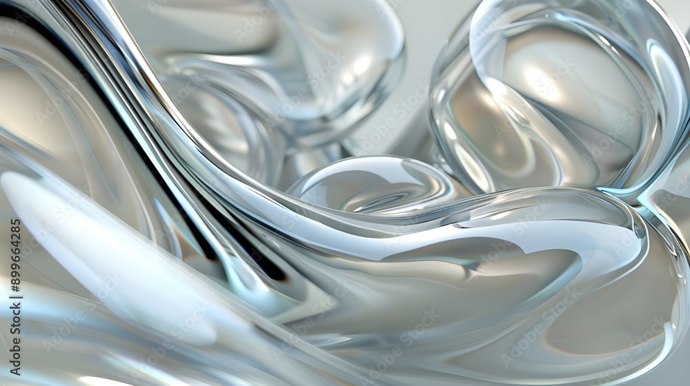 This image features a smooth, flowing texture of liquid metal in a ...