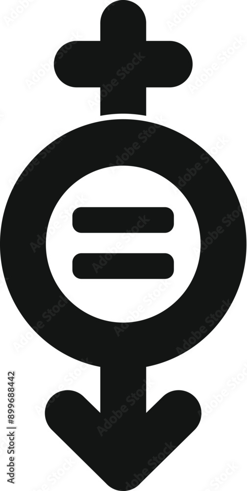 Black and white symbol combining the male and female gender signs with ...