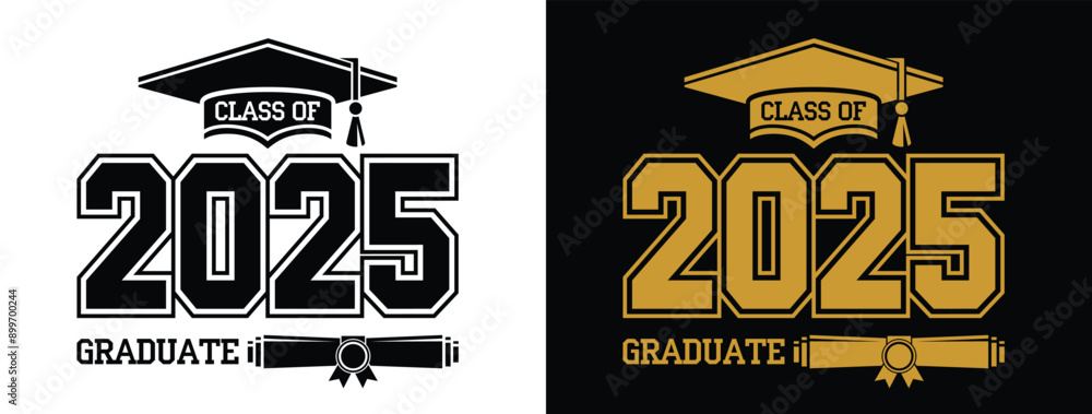 Poster Lettering Class of 2025 for greeting, invitation card – Wall Art ...