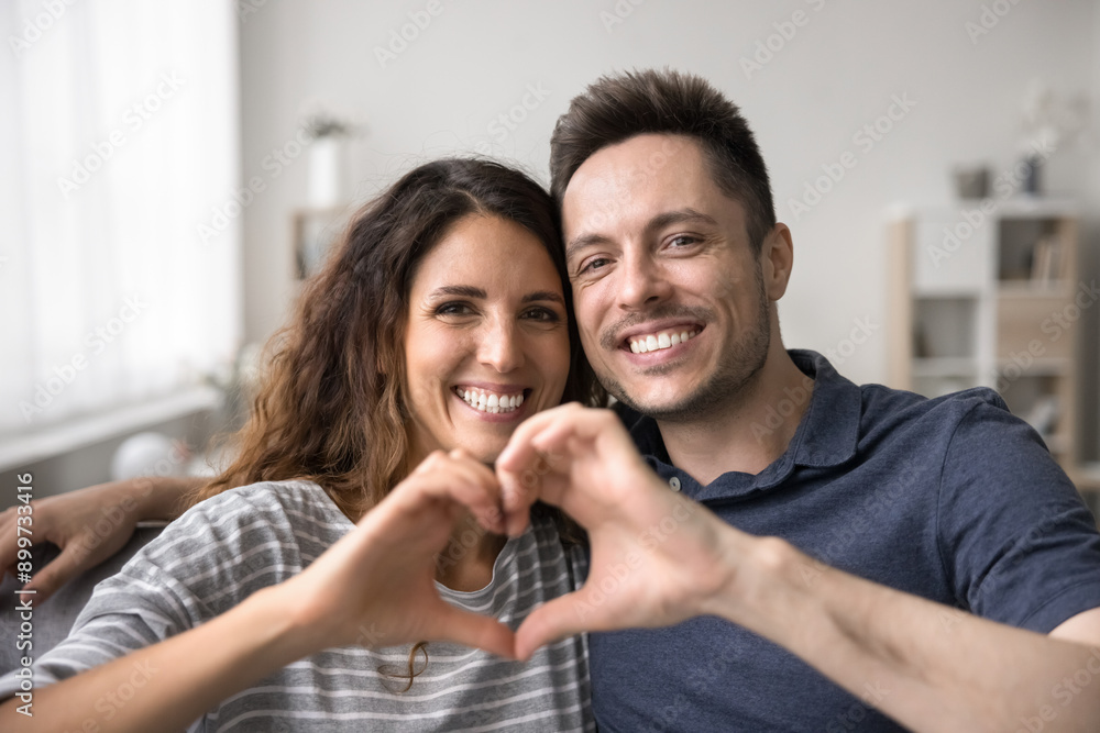 Declaration of love, couple and romantic date. Head shot portrait ...