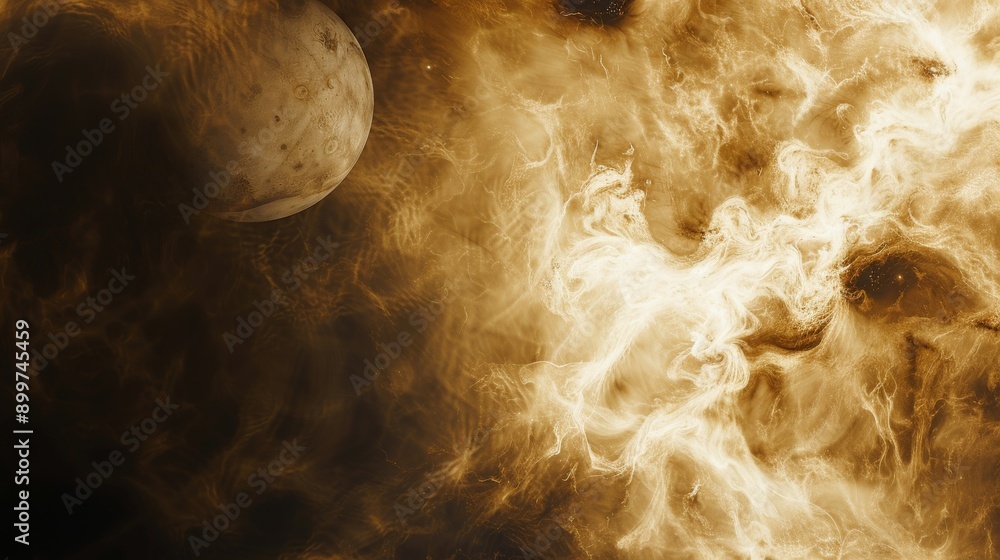 Venus, capturing its thick, sulfuric acid cloud layers with the surface Stock Photo | Adobe Stock