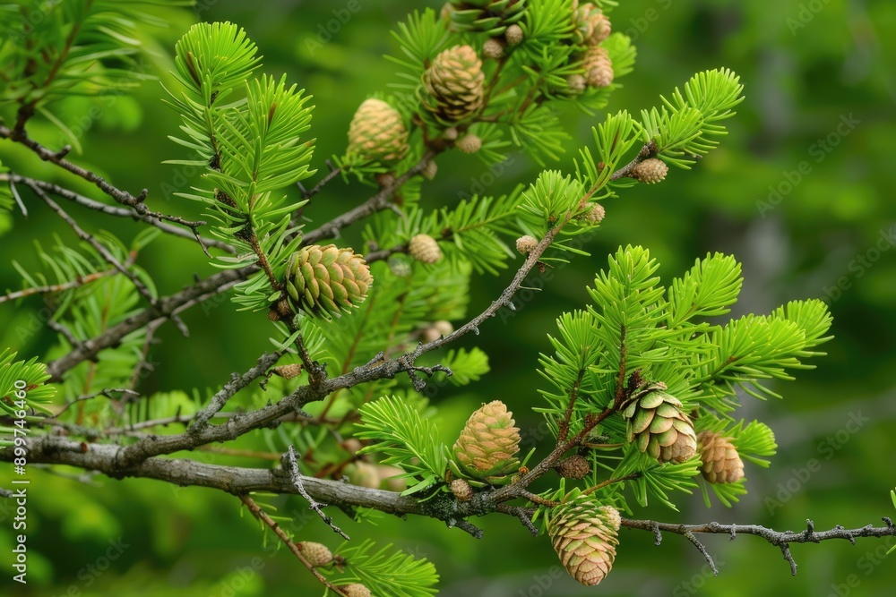 Hemlock Tree. Small Pinecones on Branches of Eastern Hemlock Pine Tree ...